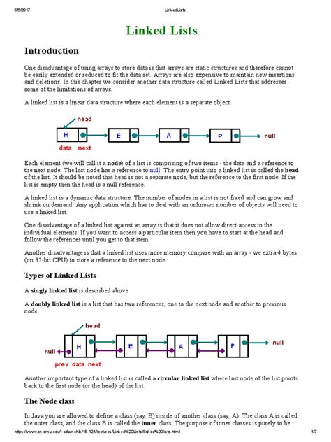 linked lists pdf class computer programming array data structure