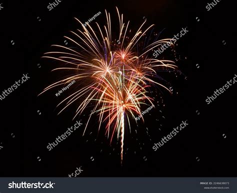 Shot Exploding Fireworks Night Sky Stock Photo Shutterstock
