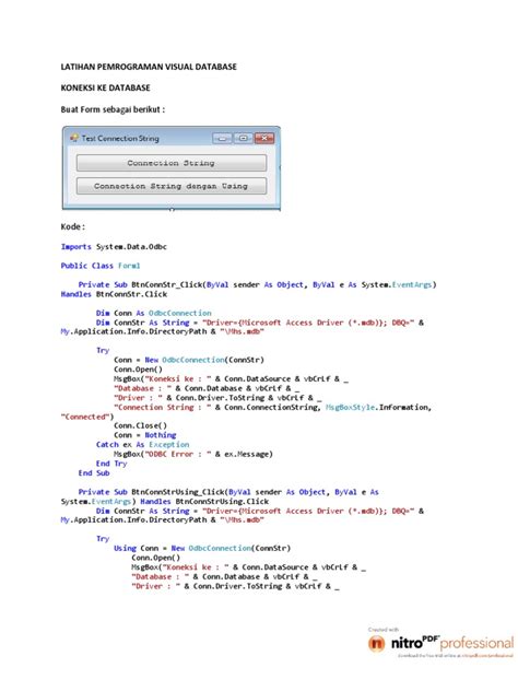 latihan pemrograman visual database pdf microsoft access databases