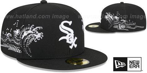 chicago white sox tonal wave black fitted hat by new era