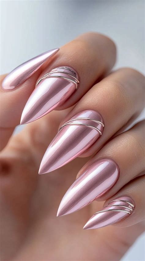 29 Gorgeous Light Pink Chrome Nails Ideas Creative Looks Youll Want
