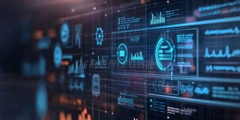 A Vibrant Digital Interface Featuring Dynamic Graphs And Data Metrics The Visualization