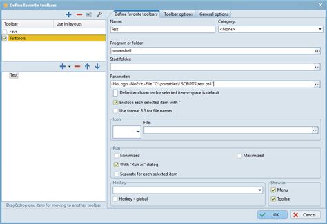 How To Run Ps1 Script From A Path That Has A Pause In It [using Favorite Toolbar Item
