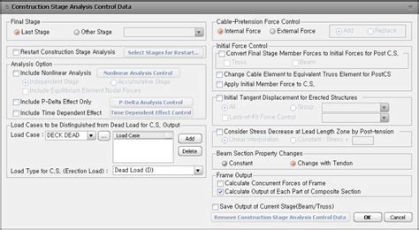 Construction Stage Analysis Control MIDAS Support