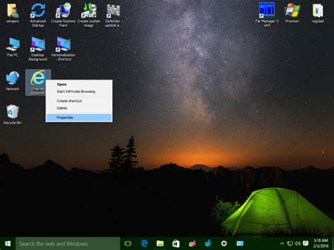 Add A Useful Internet Explorer Icon To Windows Desktop