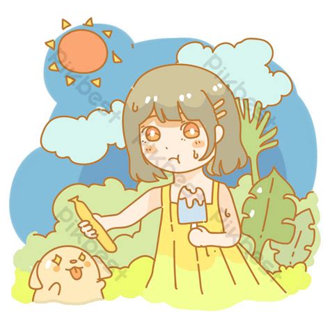 Summer Sharing Popsicle Girl Png Images Psd Free Download Pikbest