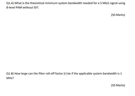 Solved Q1 A What Is The Theoretical Minimum System