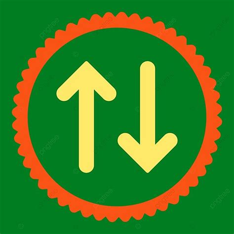 Round Stamp Icon With Flipped Orange And Yellow Colors Vector Inverse