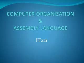 Ppt Computer Organization Assembly Language Powerpoint Presentation Id