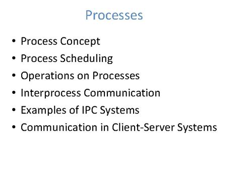Chapter 3 Processes Processes Process Concept Process Scheduling