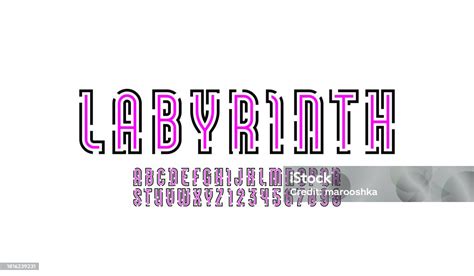 갭 라인에서 미로 글꼴 미로와 알파벳 라인은 문자와 숫자를 잘라 벡터 일러스트 레이터 10 Eps 개념에 대한 스톡 벡터 아트 및 기타 이미지 Istock