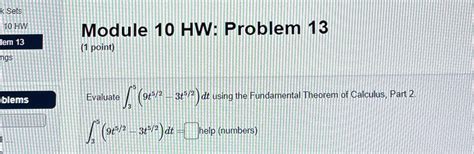 Solved Module 10 HW Problem 13 1 Point Evaluate Chegg Com
