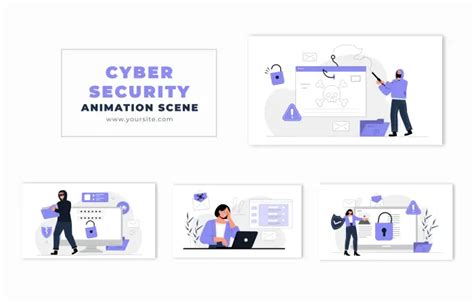 Cybersecurity Awareness Flat Design Character Animation Scene After Effects Templates