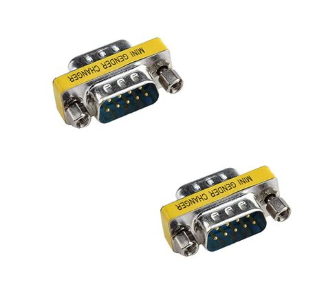 Fdealz [ 2 Pieces Db9 9 Pin Rs 232 Serial Connector Db9 Male To Male Cable Coupler Adapter Db9