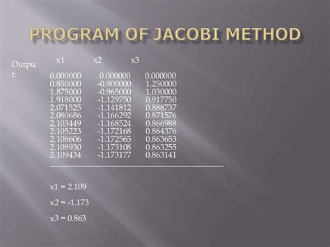 Jacobi Method