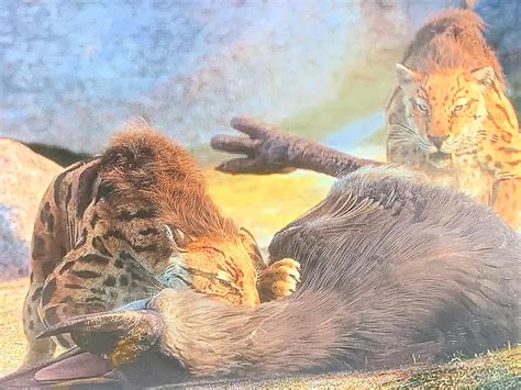 Smilodon Kills Terror Bird By Simonmoberg On Deviantart