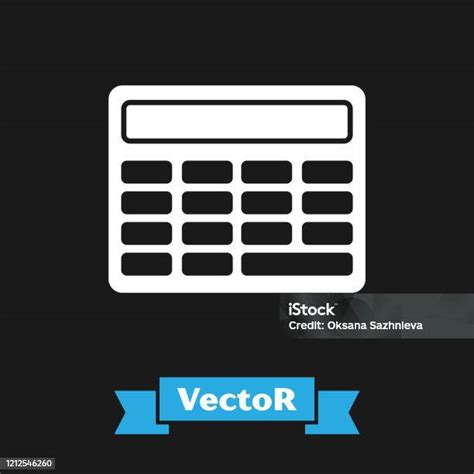 검은 색 배경에 격리 흰색 계산기 아이콘 회계 기호입니다 비즈니스 계산 수학 교육 및 금융 벡터 일러스트레이션 0명에 대한 스톡 벡터 아트 및 기타 이미지 Istock