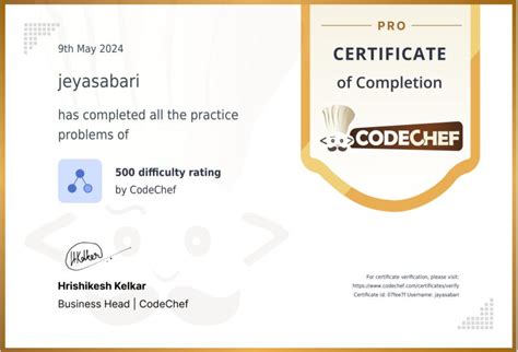 Achieved 500 On Codechef For C Programming Jeyasabari S Posted On The