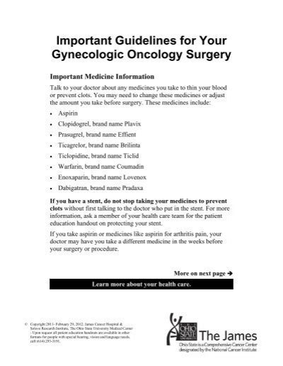Important Guidelines For Your Gynecologic Oncology Surgery