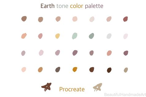 Earth Tone Color Palette Procreate Swatches 30 Color Palette Ipad Procreate Swatches Etsy