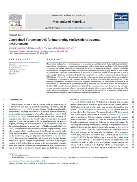 Pdf Constrained Voronoi Models For Interpreting Surface