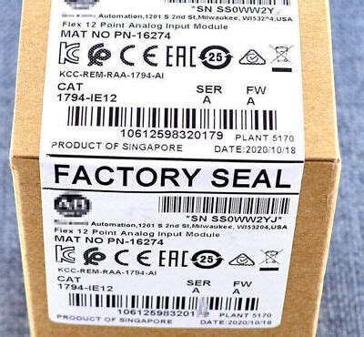 New Factory Sealed AB 1794 IE12 SER A Flex 12 Point Analog Input Module 1794IE12 EBay