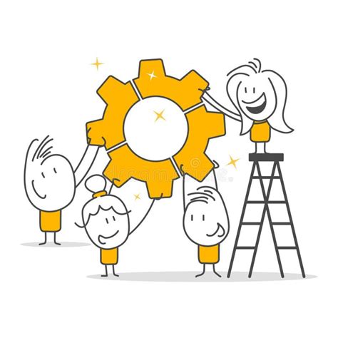 Business Integration Business People Connect Cogs Stock Vector Illustration Of Hand Coworker