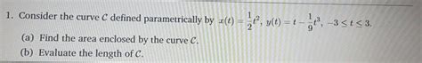 Solved 1 Consider The Curve C Defined Parametrically By