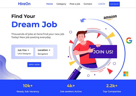 Job Portal Website Landing Page Design On Behance