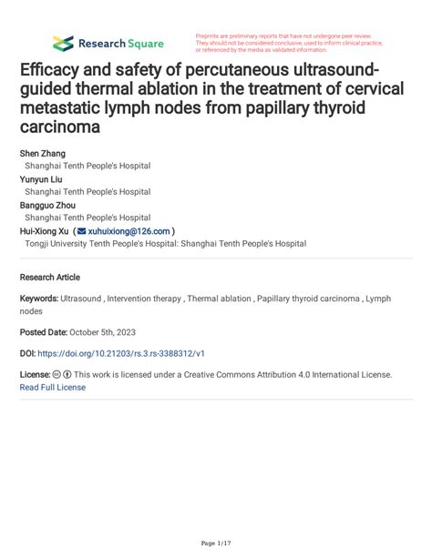 Pdf Efficacy And Safety Of Percutaneous Ultrasound Guided Thermal Ablation In The Treatment Of
