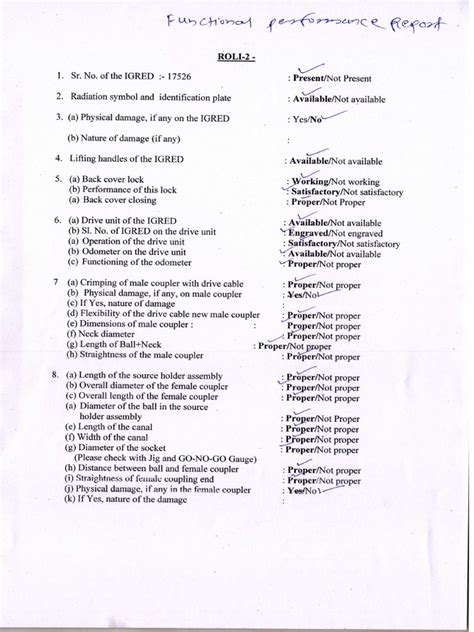 Functional Performance Report Pdf