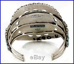 Vtg 1980s Very Rare Navajo Signed Larry Moses Begay Turquoise 925