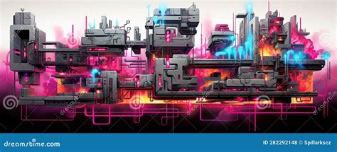 Futuristic Technological Abstract Motion Background Seamless Loop Animation Endless Rows Of