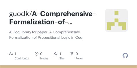 Github Guodka Comprehensive Formalization Of Propositional Logic In Coq A Coq Library For