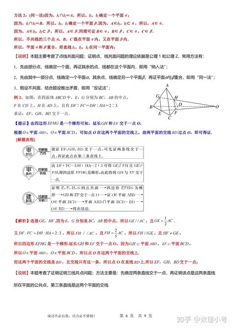 微专题 空间共面、线、点间的方法类比详解 知乎