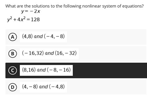 Solved What Are The Solutions To The Following Nonlinear Chegg
