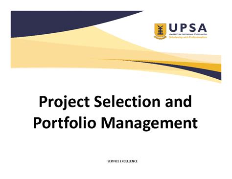 Pm Bbba 409 Lecture 5 Project Selection And Protfolio Mgt Project Selection And Portfolio