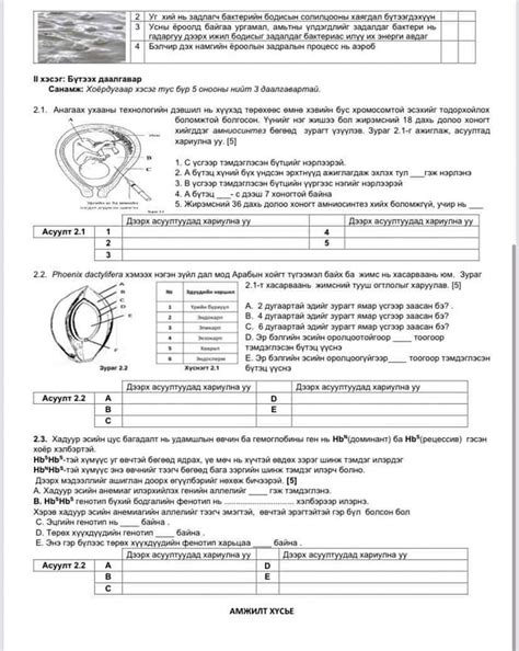 2023 оны дүүргийн Биологийн онлайн сургалт сорил