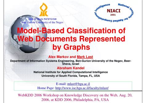 Ppt Model Based Classification Of Web Documents Represented By Graphs Powerpoint
