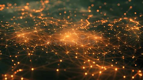 Abstract Network Of Glowing Pathways And Lines Intersecting In A Dark