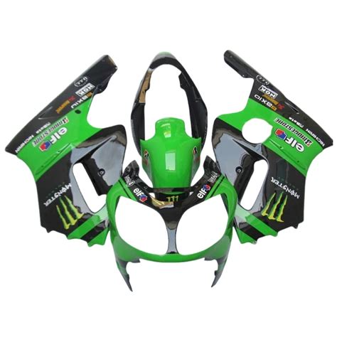 Amotopart 2000 2001 Kawasaki Zx12r Glossy Green Black Fairing Kit