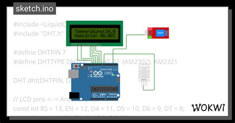 DHT11 LCD Ino Wokwi ESP32 STM32 Arduino Simulator