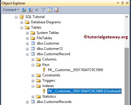 Create Clustered Index In SQL Server