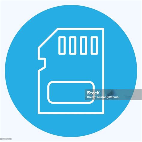 아이콘 메모리 카드 컴퓨터 구성 요소 기호에 적합합니다 파란 눈 스타일 편집 가능한 간단한 디자인 디자인 템플릿 벡터 간단한 그림 0명에 대한 스톡 벡터 아트 및 기타