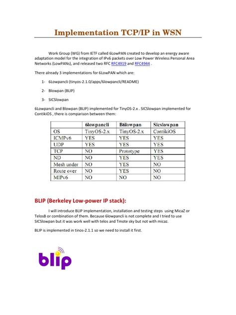 Tcp Ip In Wsn 6lowpan Implementation Pdf I Pv6 Port Computer Networking
