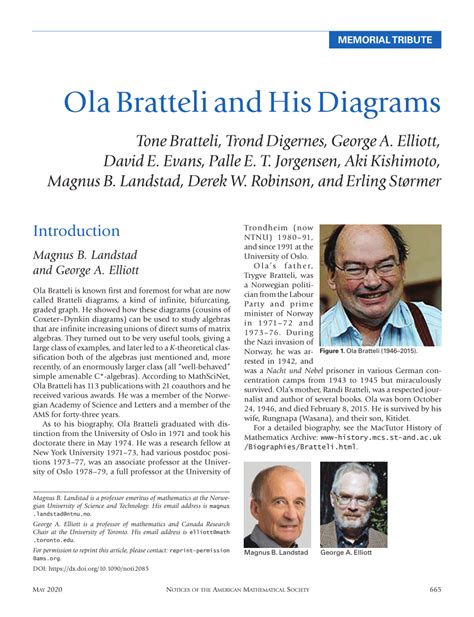 Pdf Ola Bratteli And His Diagrams