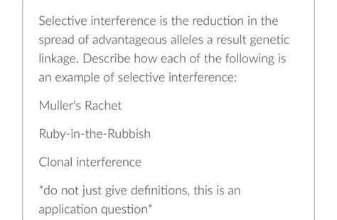 Solved Selective Interference Is The Reduction In The Spread
