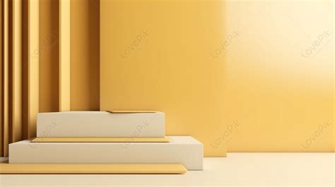 부드러운 노란색 황금색 라인이 있는 최소한의 기하학적 배경에 고급 제품 쇼케이스 제품 디스플레이 배경 노란 배경 금 배경 이미지 Hd 제품 디스플레이 노란 금