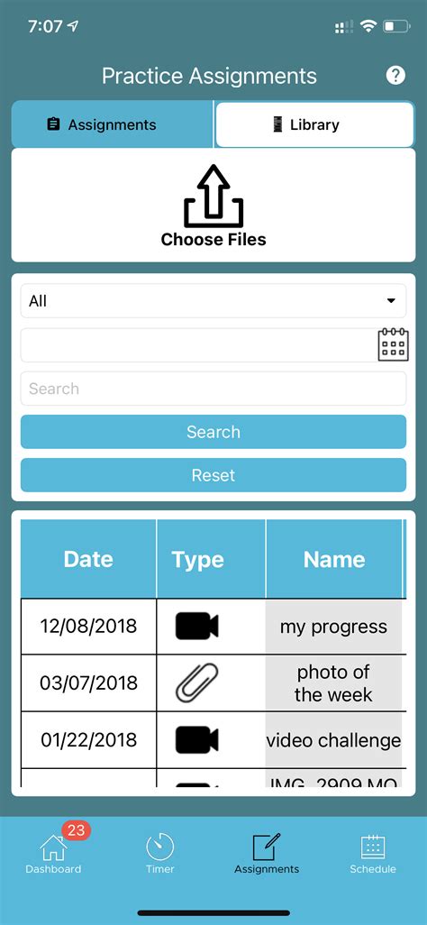 Assignments In App