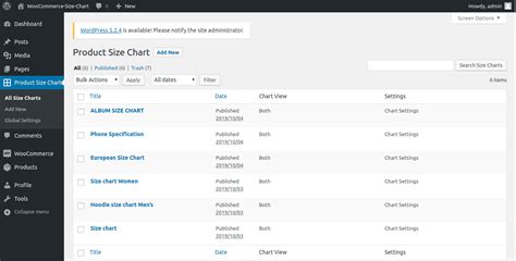 WooCommerce Product Size Charts Size Guide Table Plugin WebKul